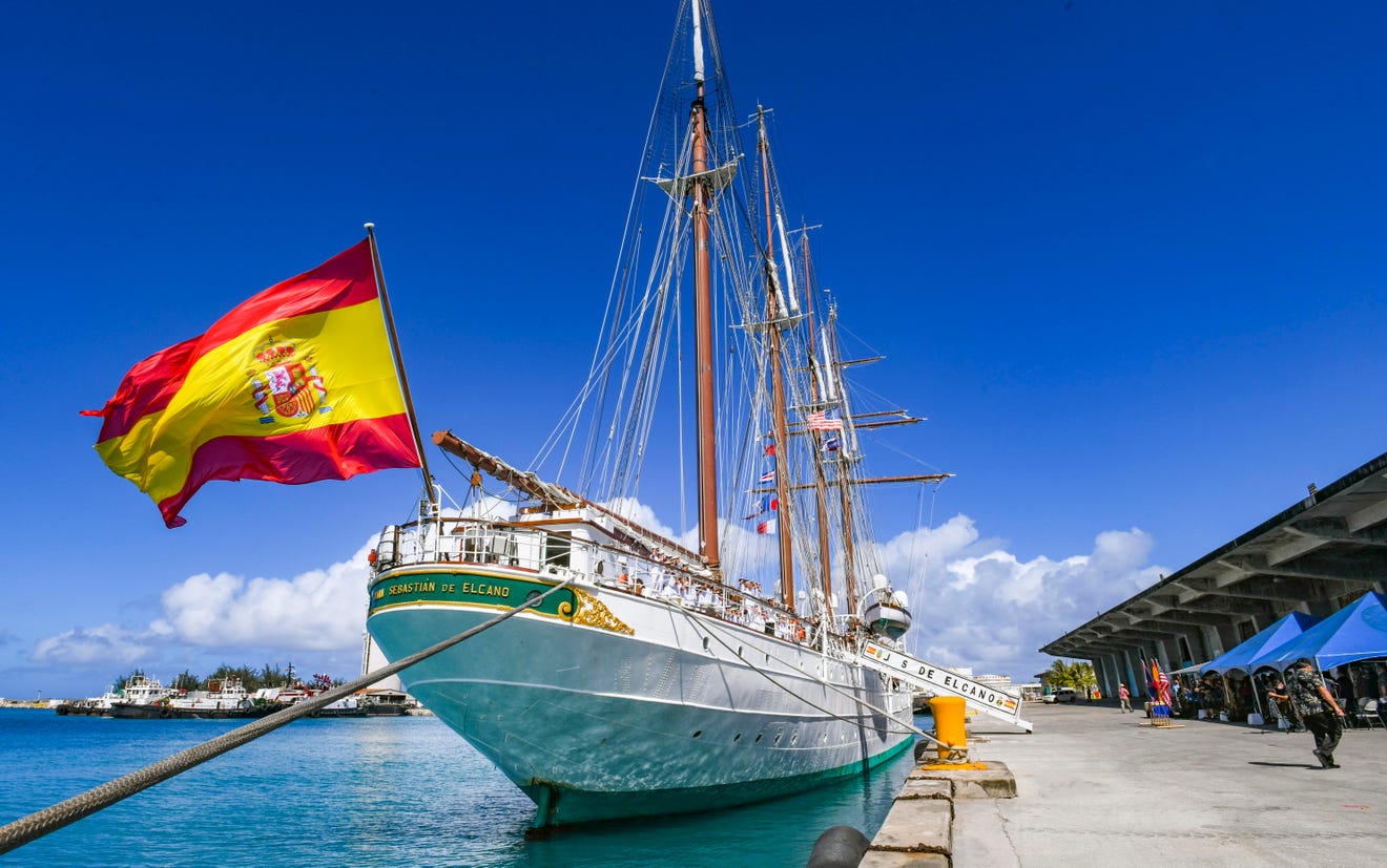 Spanish Naval Ship Juan Sebastián de Elcano's Arrival on Guam - Cabras ...